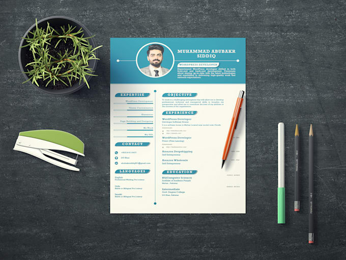 Design professional resume, cv, and cover letter template by Designer ...