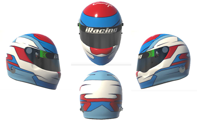 Helmet design for iracing by Richardcaseres | Fiverr