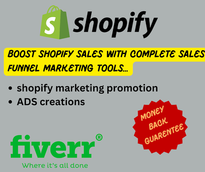 Do complete shopify marketing promotion, sales funnel to increase sales ...