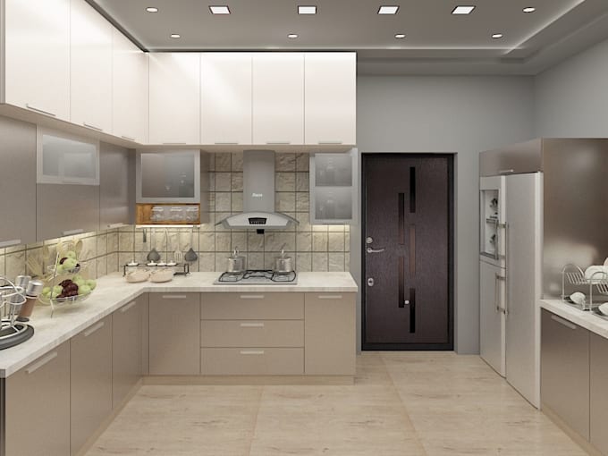 Create realistic kitchen interior design by Azharmme | Fiverr