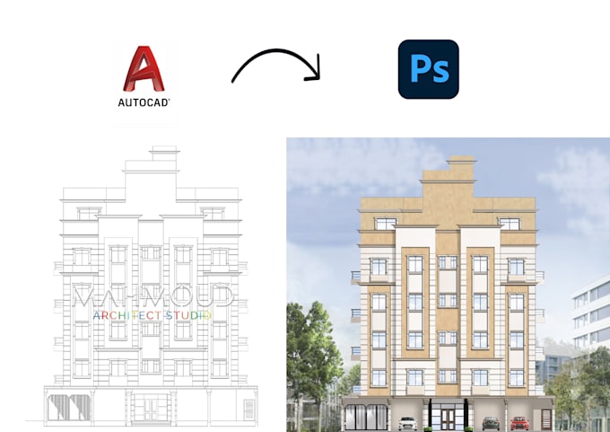 Make a 2d realistic rendering of your architectural plans,elevation in ...