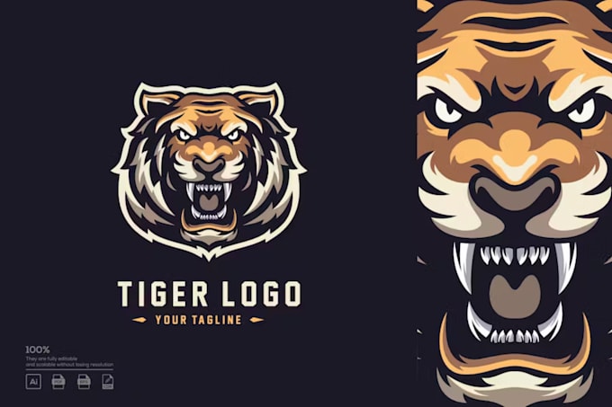 Create a professional tiger logo for you using an original concept by ...