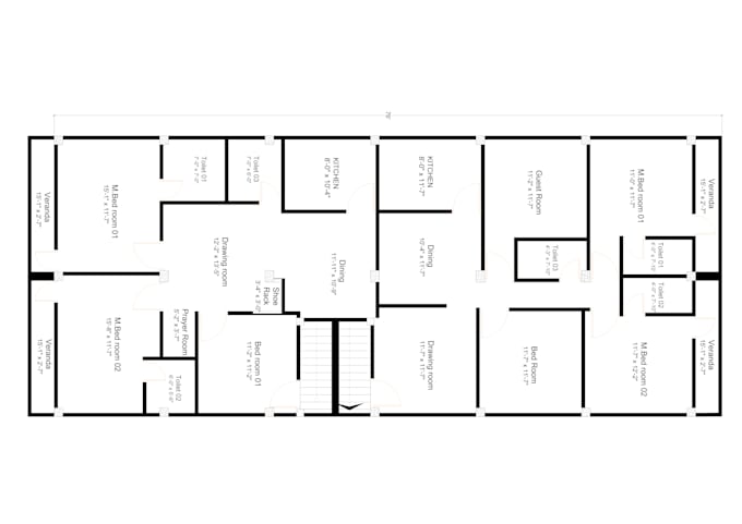 Draw architectural 2d drawing in autocad by Miraj53 | Fiverr