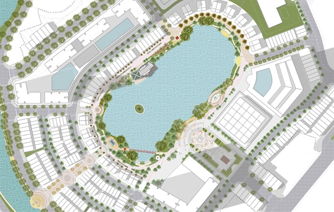 Render master plan, urban planning and landscape by Linsuri | Fiverr