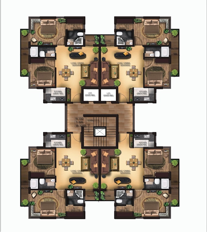 Convert your boring 2d floor plans in photoshop rendering by ...