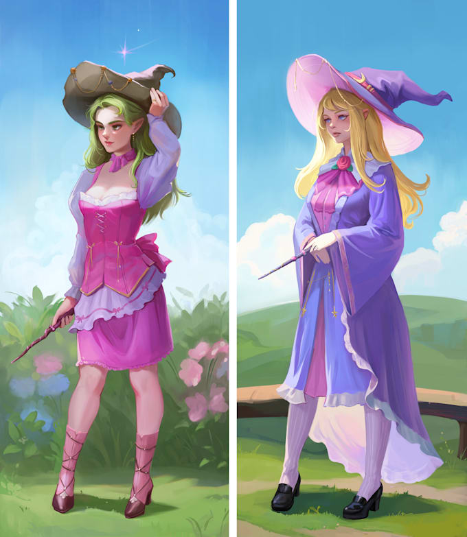 Create character design concept art visual novel by Darypoly | Fiverr