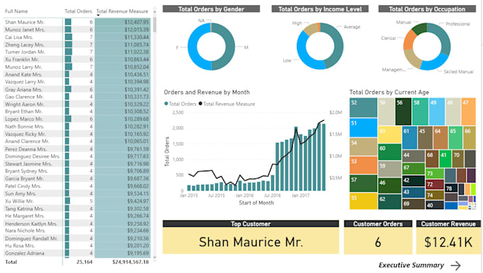 Create professional power bi dashboard by Rhea179 | Fiverr
