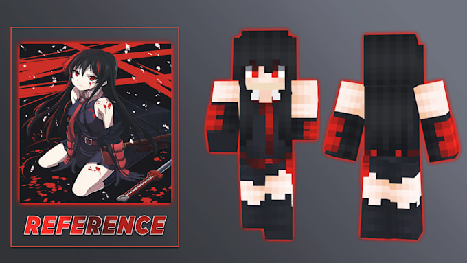 Make high quality custom anime minecraft skin by Ethan_gaming | Fiverr