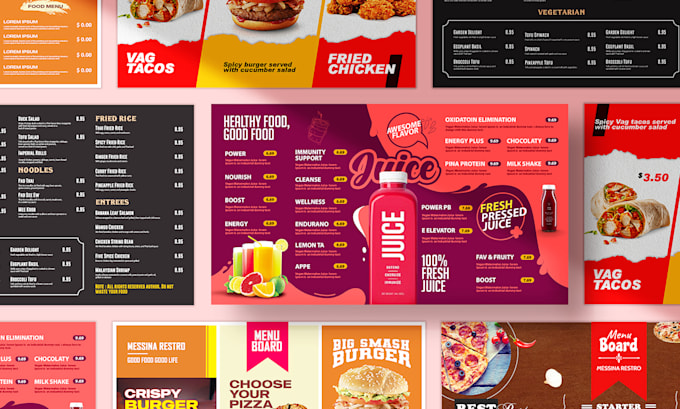Design aesthetic menus and menu boards for your restaurant by Mislamgfx ...