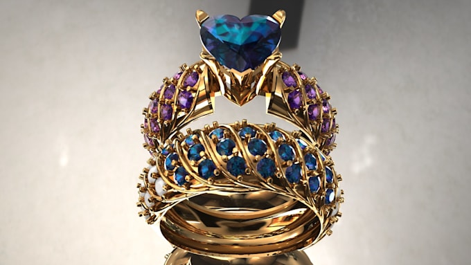 Do jewelry design and realistic rendering by Jewelrydesgner | Fiverr