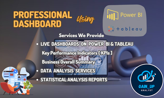 Make professional dashboard using power bi by Gain_up_analyst | Fiverr