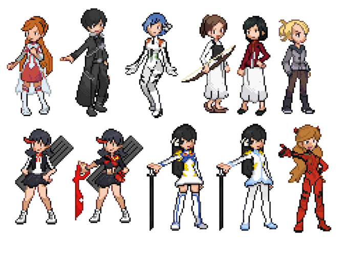 Create pixel art assets, tiles, sprite sheet, pngtuber, icons upto 64x64 for you