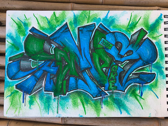 Paint you a custom, unique graffiti sketch by Linoke | Fiverr