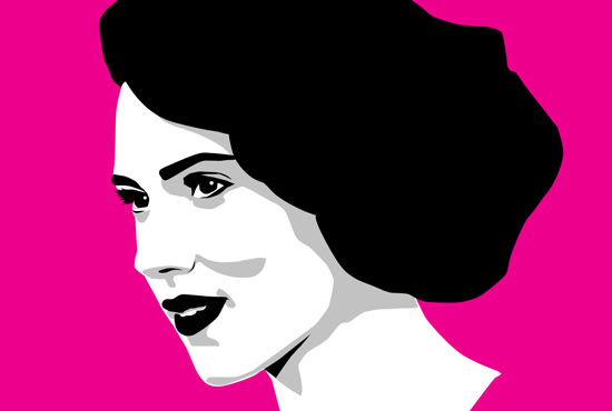 Create a simple stylish minimal two tone vector portrait by Damski | Fiverr