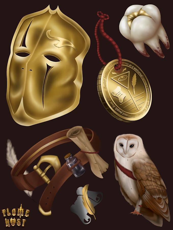 Draw props set of 5 objects by Aplash_art | Fiverr