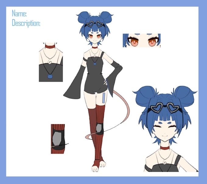 Draw a fullbody character sheet by Zzzlila | Fiverr