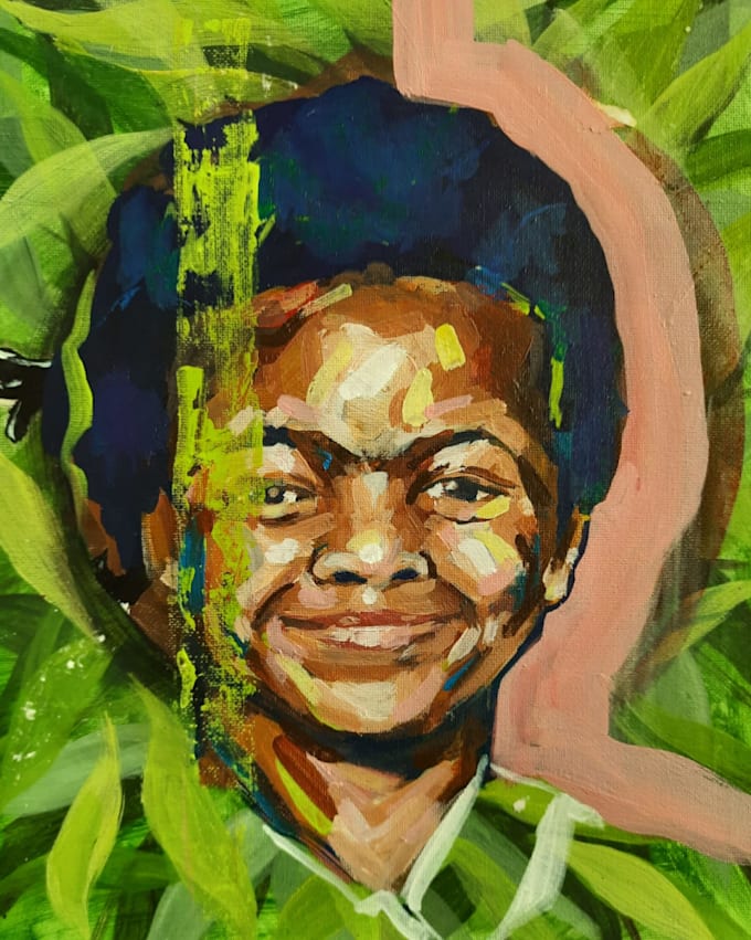 Make modern acrylic portrait painting by Artmeril | Fiverr