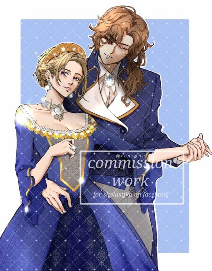 Do fanart, oc, ship, portrait by Renzdnn | Fiverr