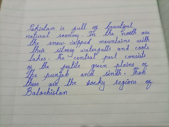 Neatly handwritten notes with cursive and simple writing