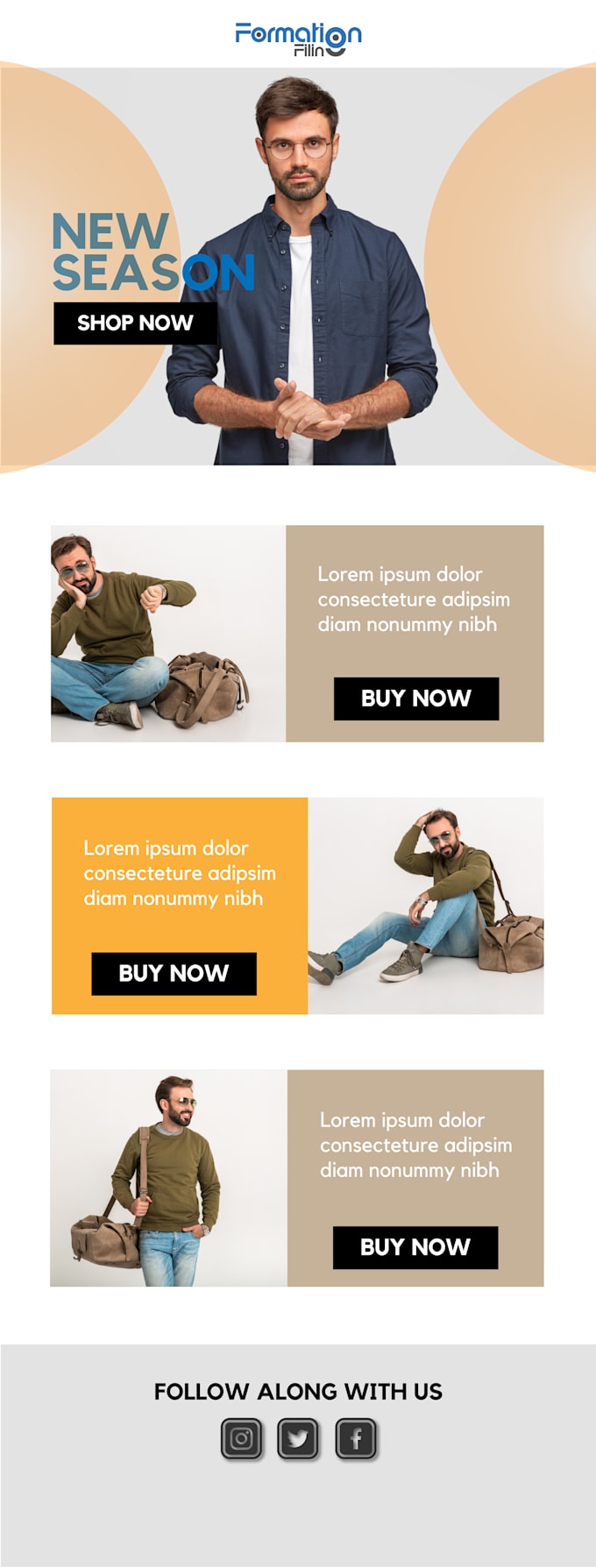 Design editable, responsive mailchimp and html newsletter template by ...