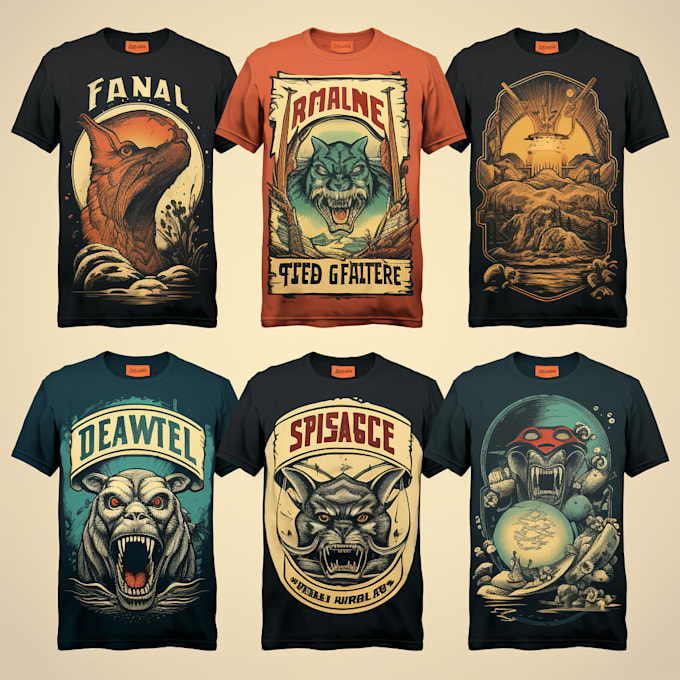 Create custom illustrated retro vintage t shirt designs by Drepook | Fiverr