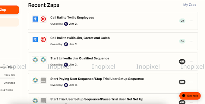Setup or fix zapier zap integration automation by Inopixel | Fiverr