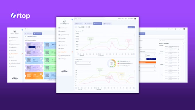 Create an interface for erp crm startup in figma ux ui no templates by ...