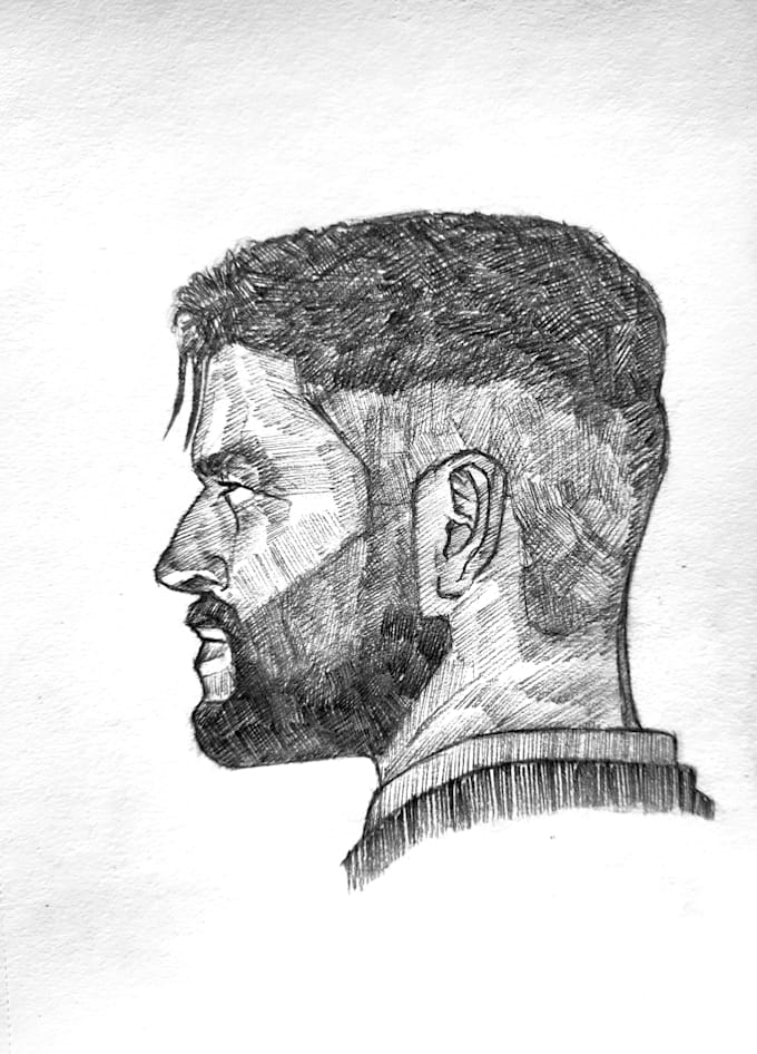 Draw a beautiful portrait for you with hatching by Yashyeotkar619 | Fiverr