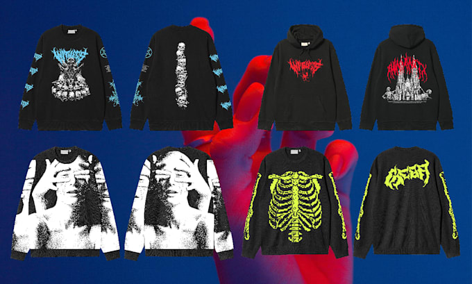 Doing designs for streetwear, brands with y2k themes, futuristic, punk ...