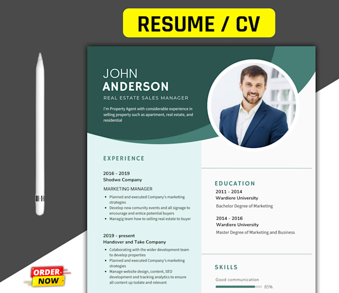 Design an arts optimization resume template by Shivasen861 | Fiverr