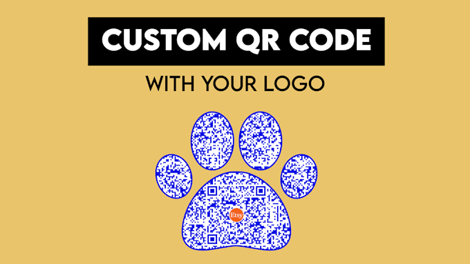 Create custom qr code with logo in a paw shape via my qr code generator by Zeynepcavadov | Fiverr
