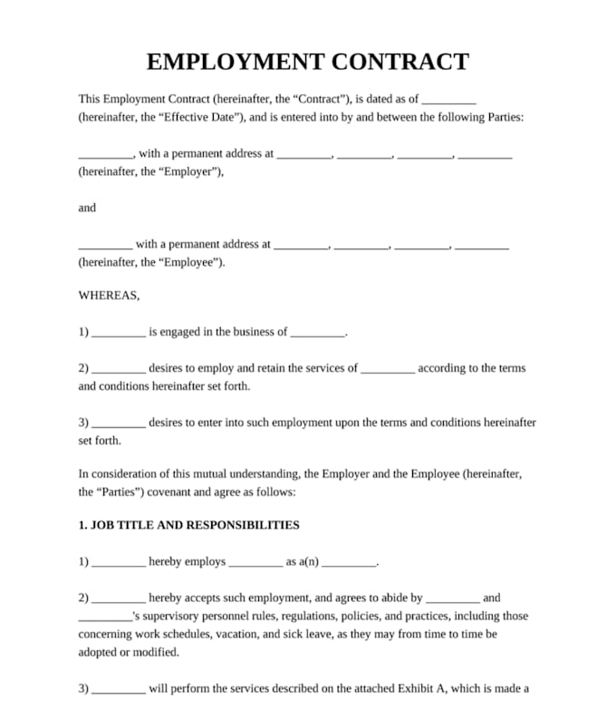 Write simple contracts from employee agreements, llc partnerships by ...