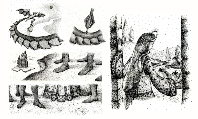 Make ink illustrated book covers by Asjaandja | Fiverr