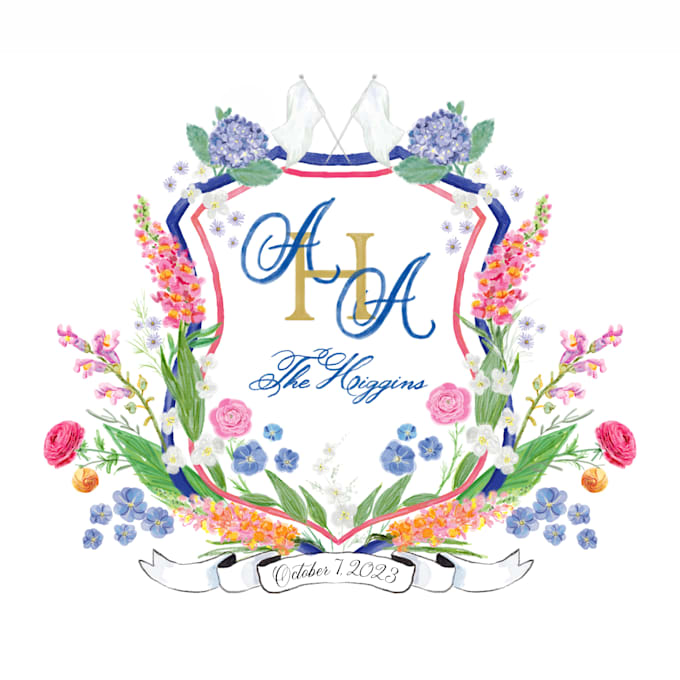 Paint your unique watercolor wedding or family crest by Ruth_icanthis ...