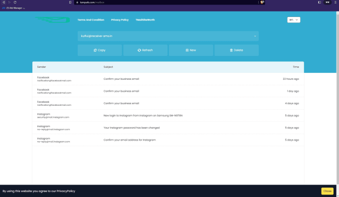 Develop a temp mail website for you fakemail receiver by Denisphilemon | Fiverr