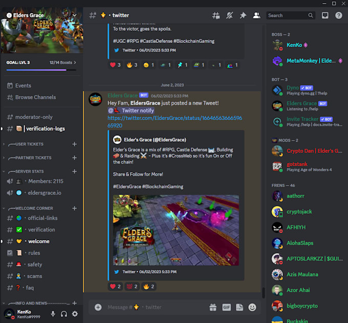 Create a professional discord server full setup crypto, nft by Kenko998 | Fiverr
