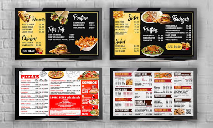 Design digital menu, tv screen menu or menu board by Designerwaqarkh ...