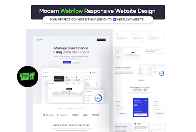 Design modern webflow responsive website,figma to webflow by Webflowmentor | Fiverr