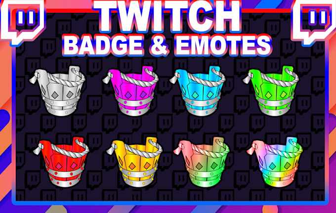 Create twitch sub badge custom emotes for steamer by Twitchgraphi246 ...
