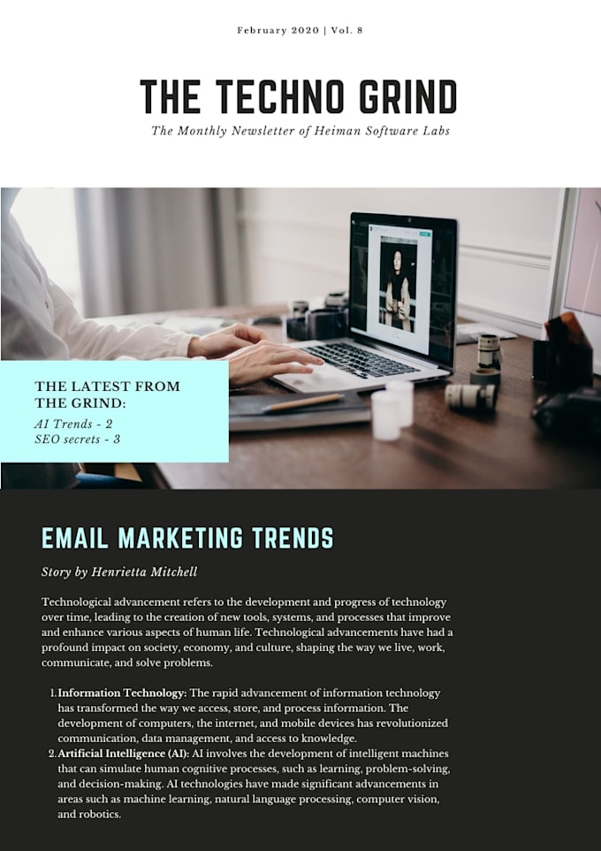 Design creative, professional newsletter using canva by Raahimsaleem786 ...