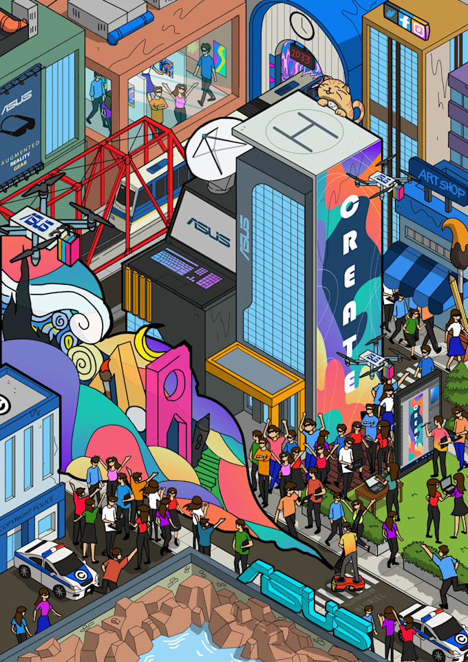 Do hand drawn isometric illustration by Luriel07 | Fiverr