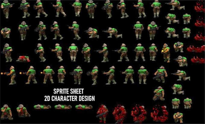 Make sprite sheet for game asset, 2d animation pixel art for game ...