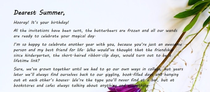 Write dedication letters for your loved ones by Aiko_lemons01 | Fiverr