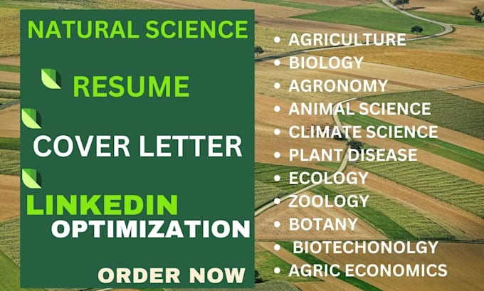 Write your superb ats agriculture and biology resume and cover letter ...