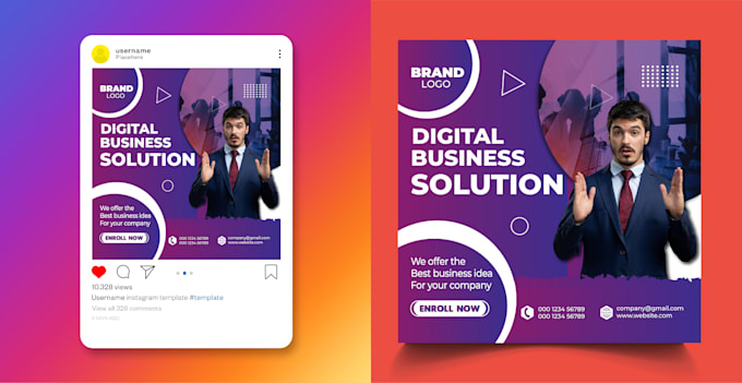 Do design different types of business social media posts by Seikh017 ...