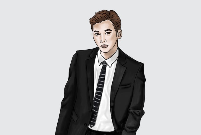 Create unique and colorful portrait line art illustrations by Lama_noor ...