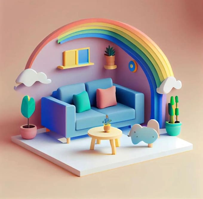 Create cute 3d art and illustration for you by Abuzarrafiq | Fiverr