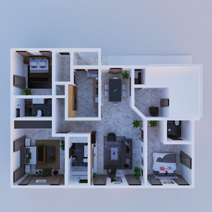 Create architectural 2d plans and 3d plans by Essential_immag | Fiverr