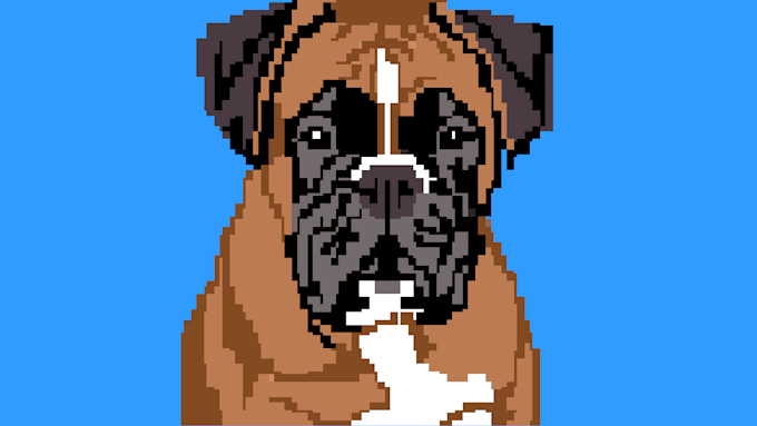 Draw your dog portrait in a very realistic pixel art by Elsayedbassem ...