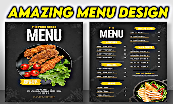 Design modern creative restaurant food menu, restaurant menu by ...